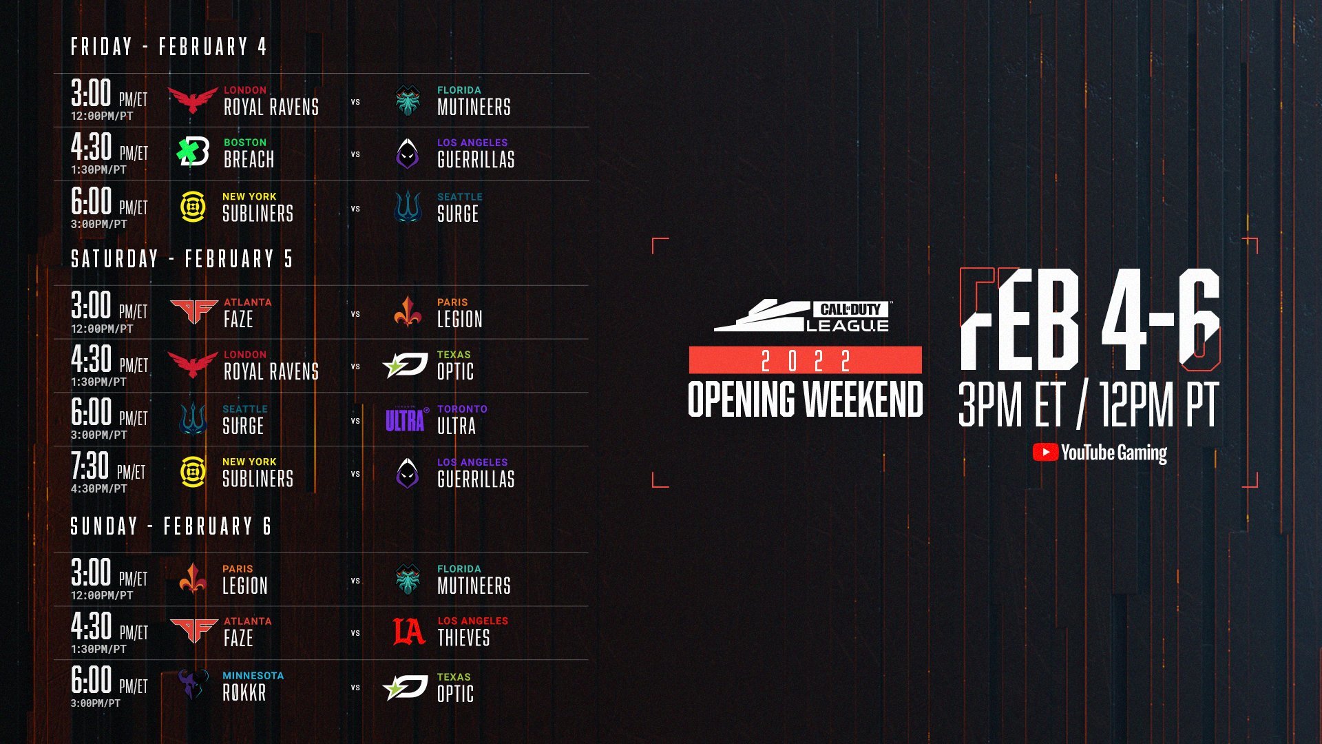 コールオブデューティリーグのレギュラーシーズンは今日始まります、これが週末のスケジュールです - Call of Duty: Vanguard ...